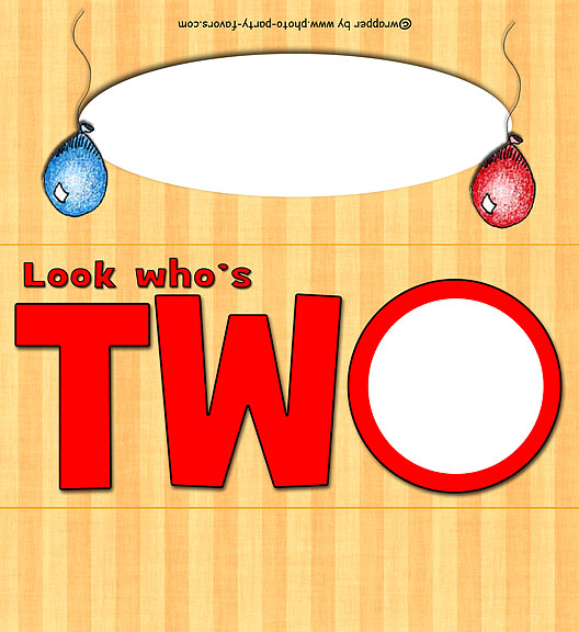 Look Who's Two Photo Candy Bar Wrapper - 2nd Birthday Chocolate Bars